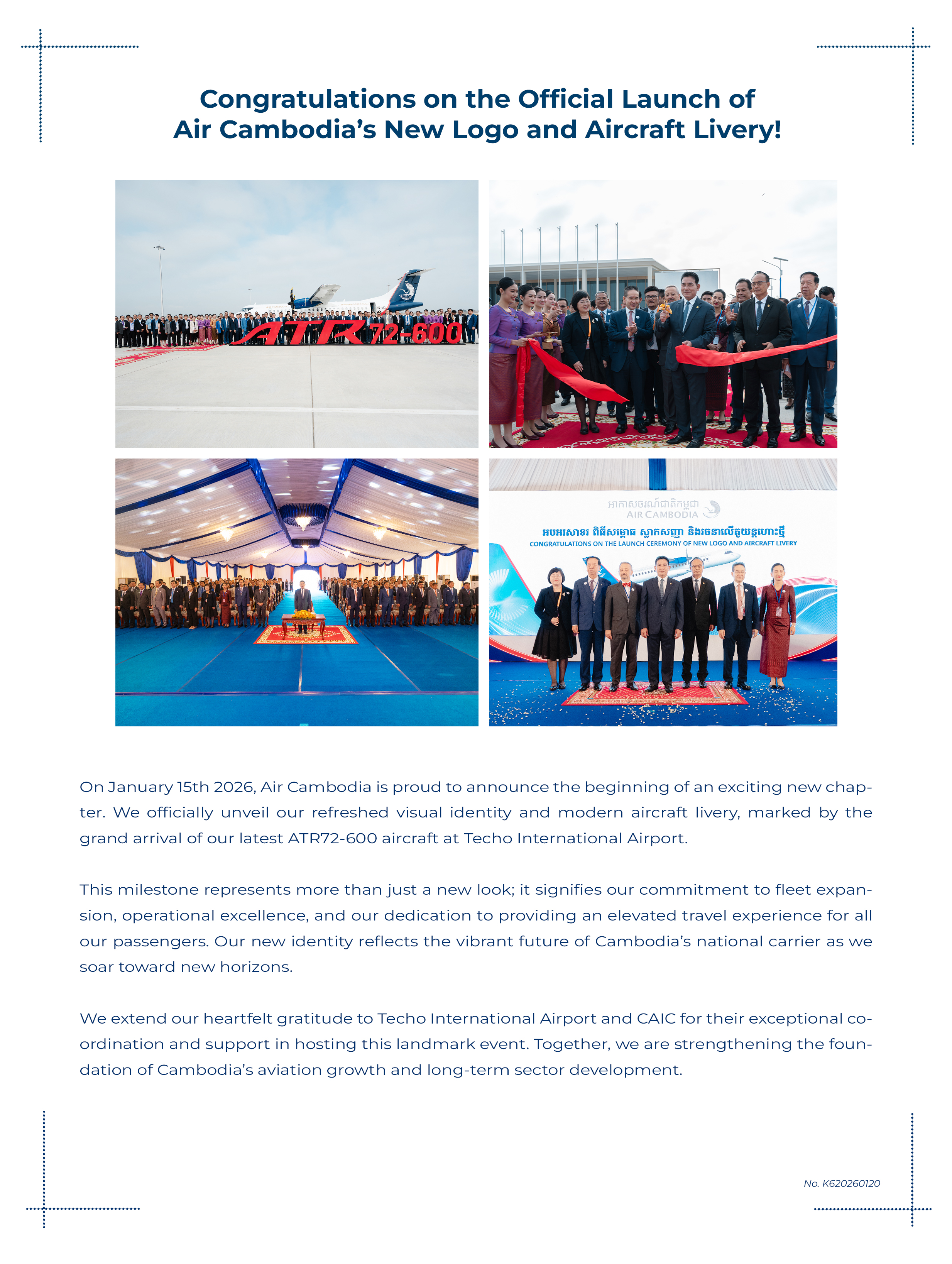 Congratulations on the official launch of Air Cambodia's New Logo and ...