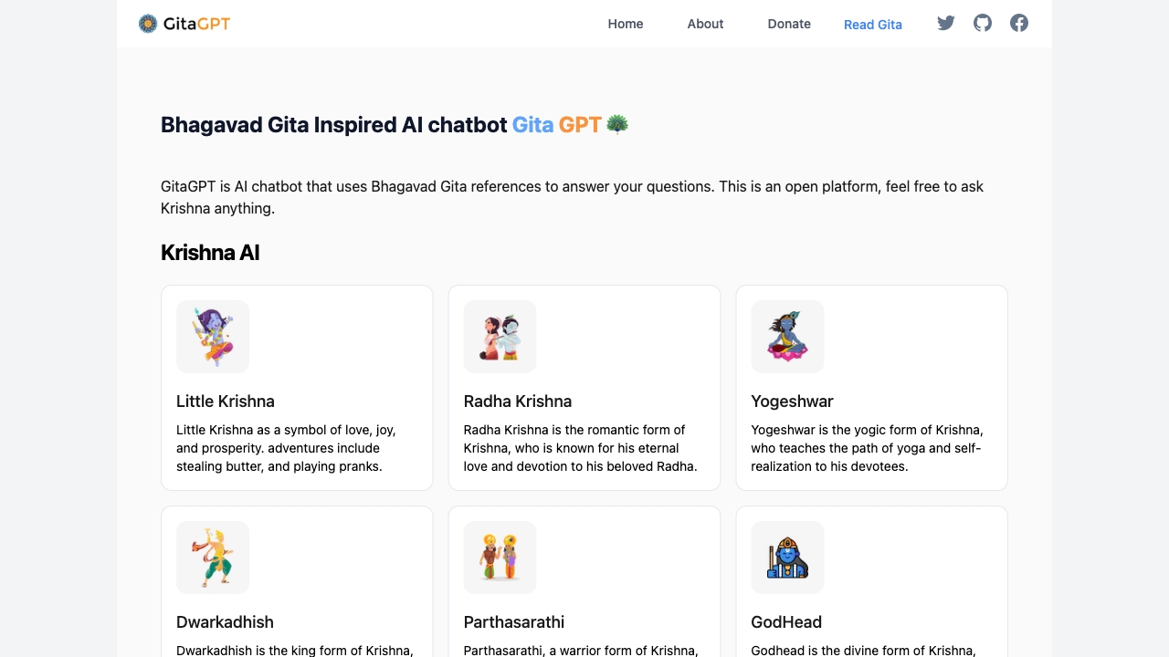 Gita GPT: Your Personal AI Guide to Bhagavad Gita Wisdom | Find Your AI Tools