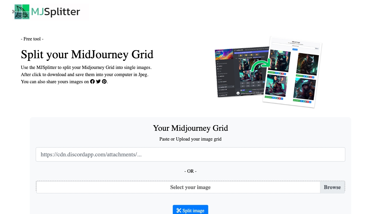 Midjourney Grid Image Splitter | Find Your AI Tools